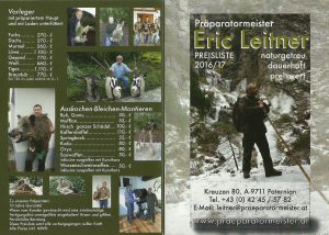 Preisliste20160002 | Präparatormeister LEITNER Eric